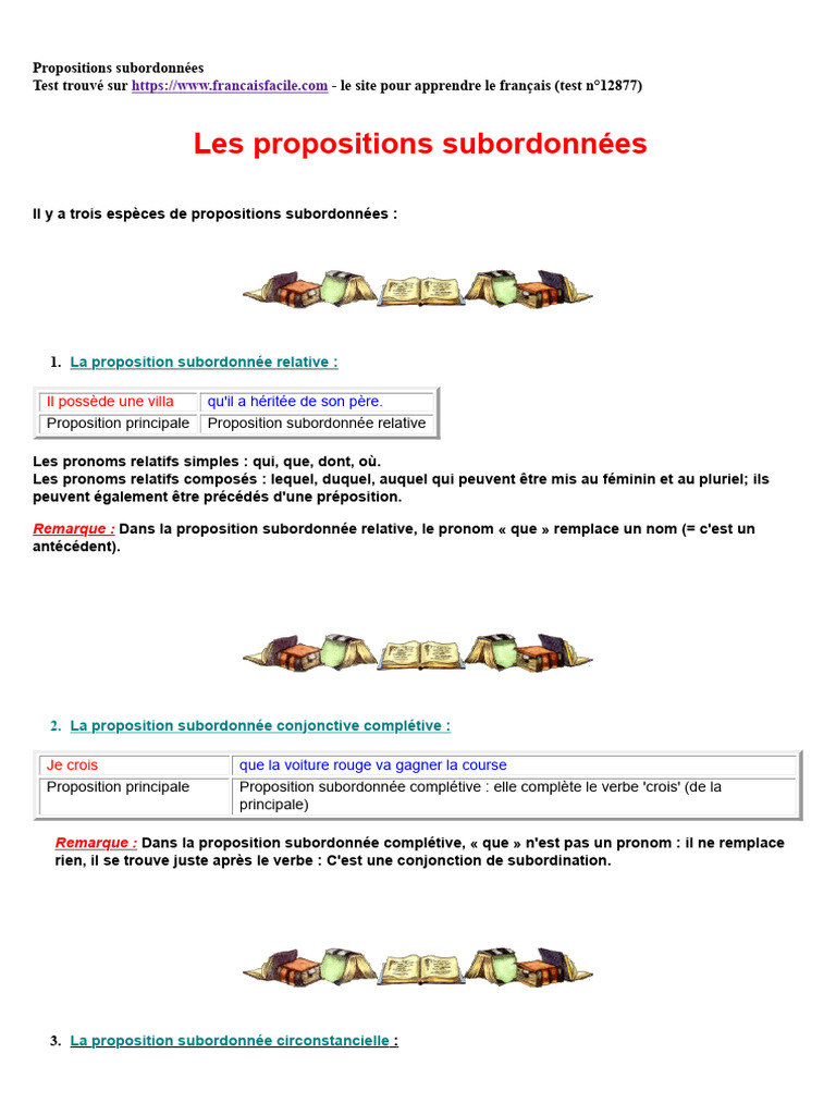 Comment Introduire Les Propositions Subordonnées – QUQK