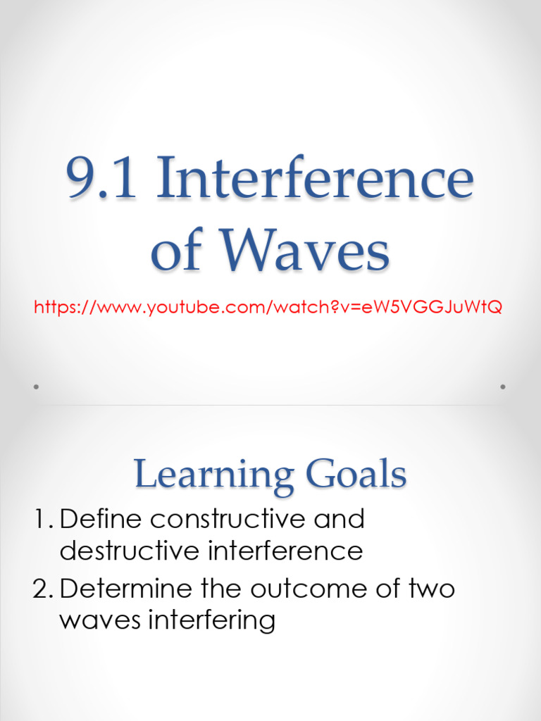 Lesson 9.1 - Waves Interference - Annotated2 | PDF