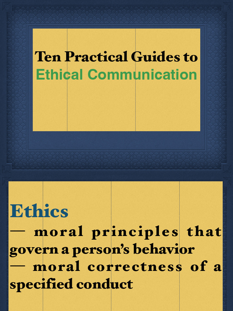 Communication Ethics | PDF