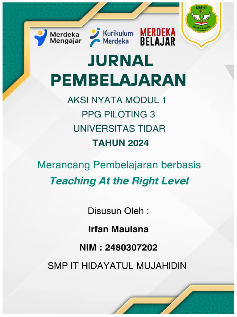 Jurnal Teaching at The Right Level PPG Irfan | PDF