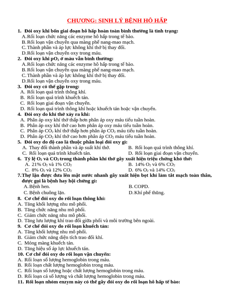 Ôn Bài Hô Háp | PDF