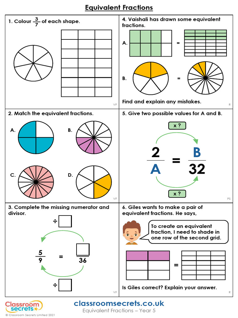 Year-5-Equivalent-Fractions-Maths-Recovery-Main-Activity | PDF