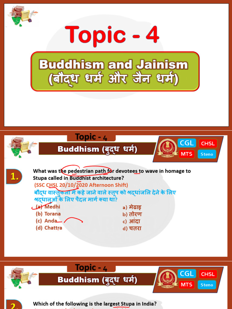 Topic-4 Buddhism and Jainism - Ancient History | PDF