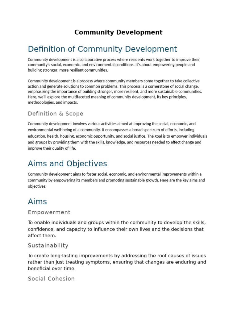 Community Development Lecture 1 | PDF | Empowerment | Community