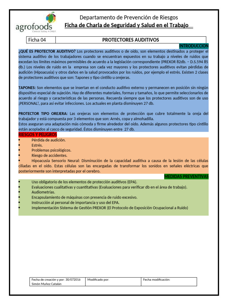 Ficha 04 - Protectores Auditivos | PDF