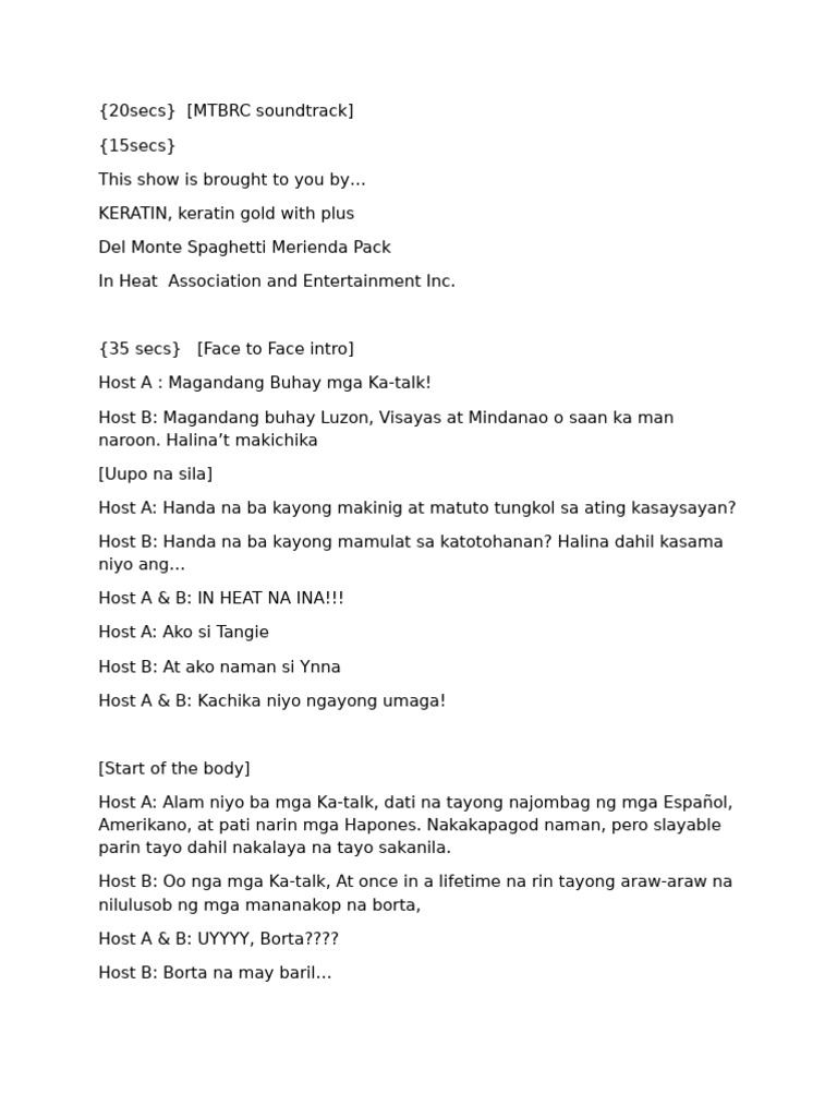 Komunikasyon Script | PDF