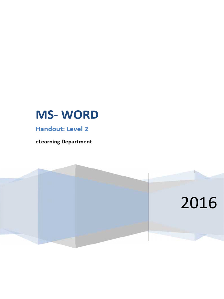 MS - WORD Level 2 | PDF