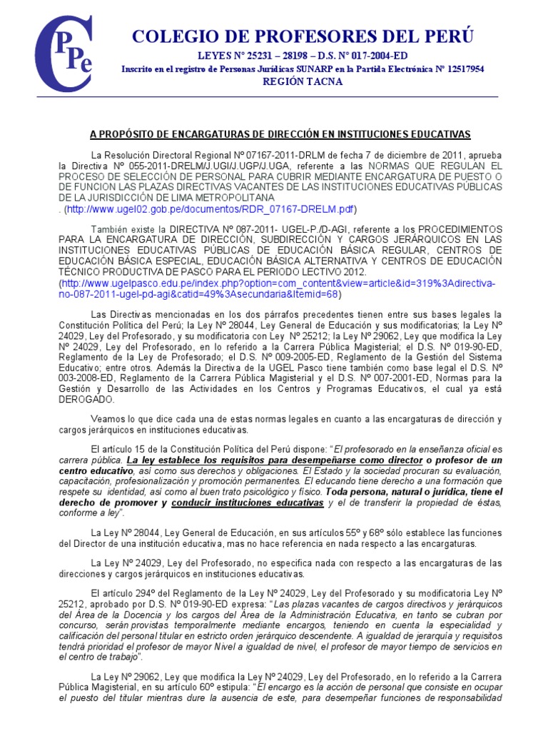 Normas para Encargaturas Educativas | PDF | Regulación | Institución