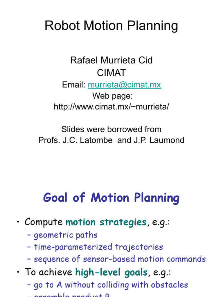 Robot Motion Planning Pdf Applied Mathematics Geometry