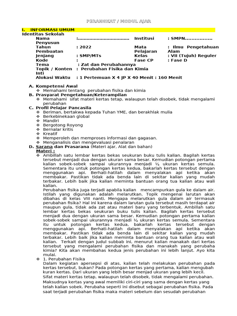 Modul Ajar Pertemuan Ke 3 | PDF