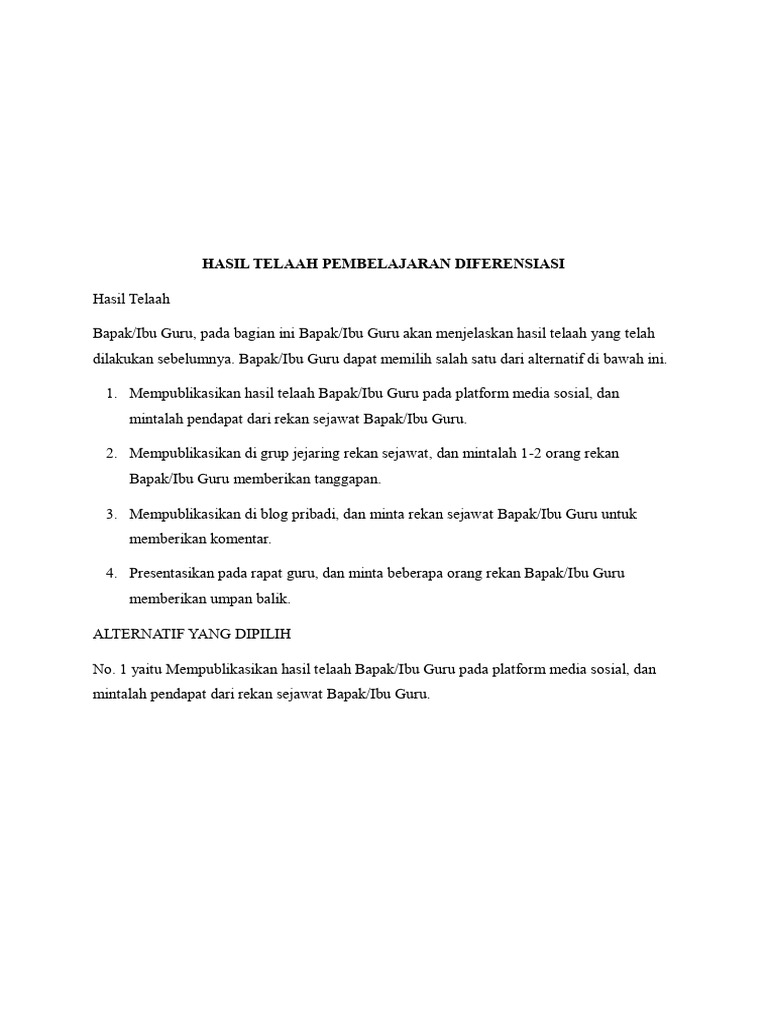 Alur Merdeka (Demonstrasi Kontekstual) Hasil Telaah Pembelajaran ...