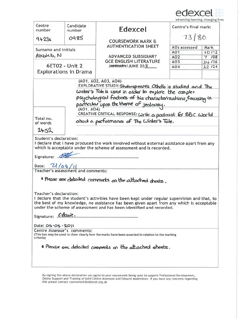 Coursework Example 3 | PDF