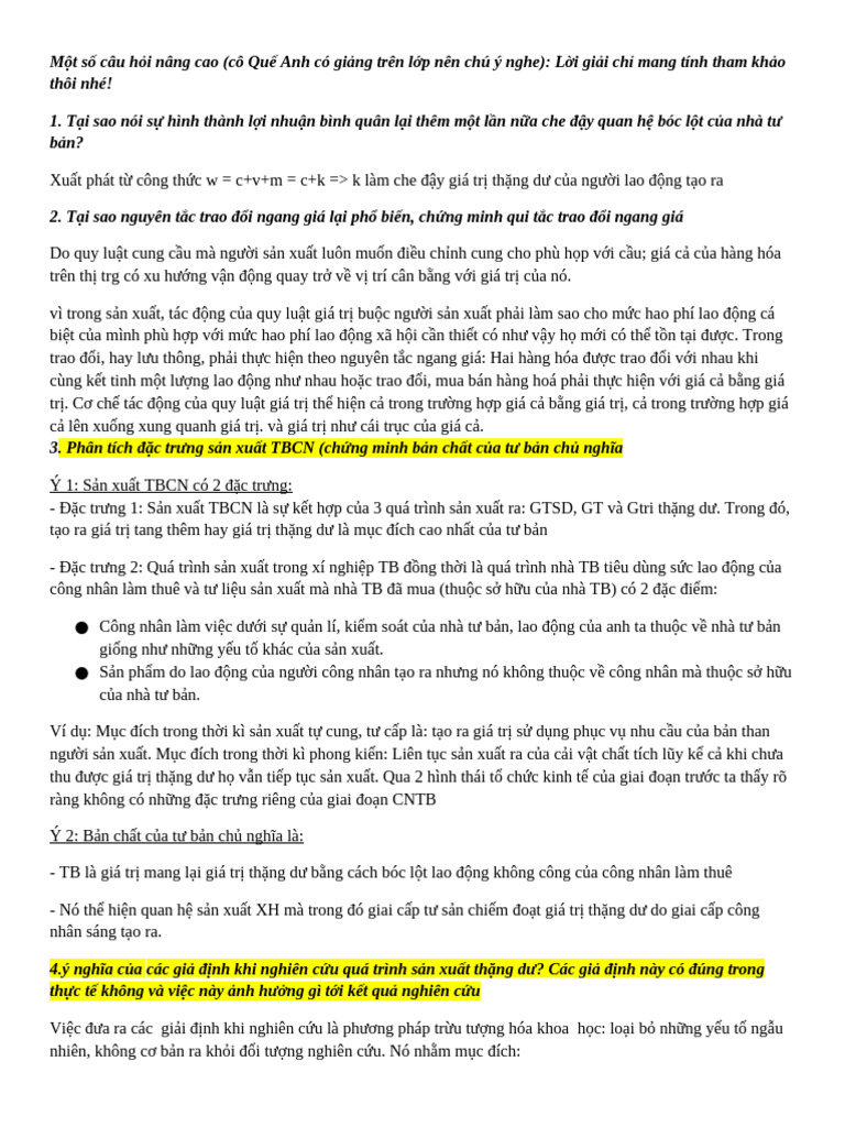 Ôn tập KTCT GK cô Quế Anh | PDF