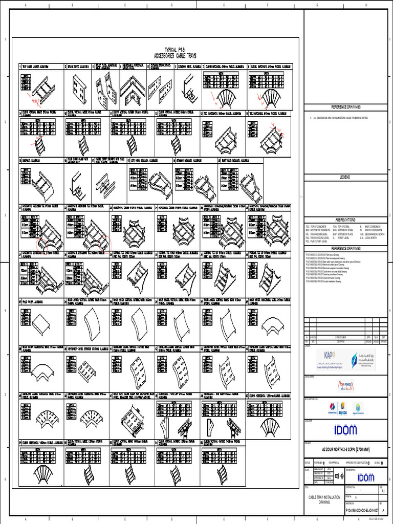 P104198-IDO-CC-EL-DW-007 Cable Tray Installation Drawing | PDF