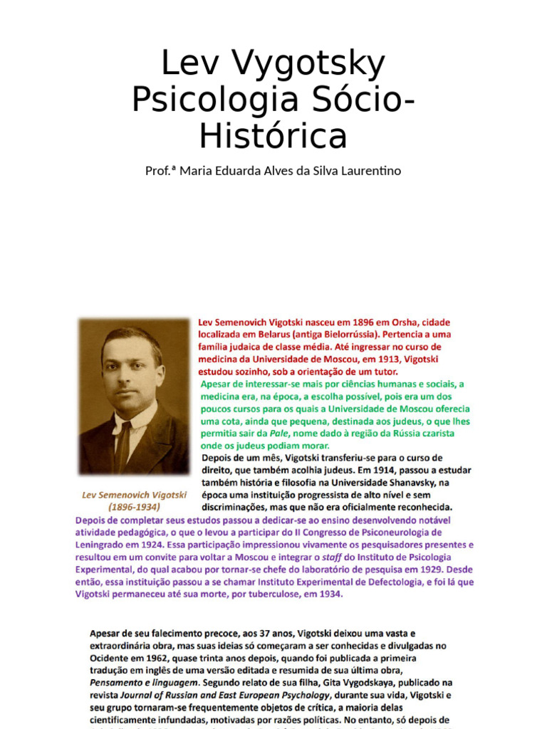 Lev Vygotsky - AULA 6 | PDF