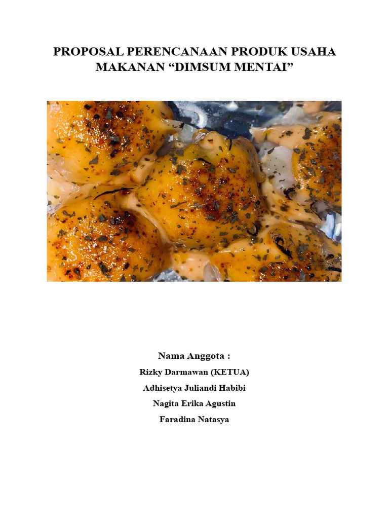 Proposal Usaha Dimsum Mentai | PDF