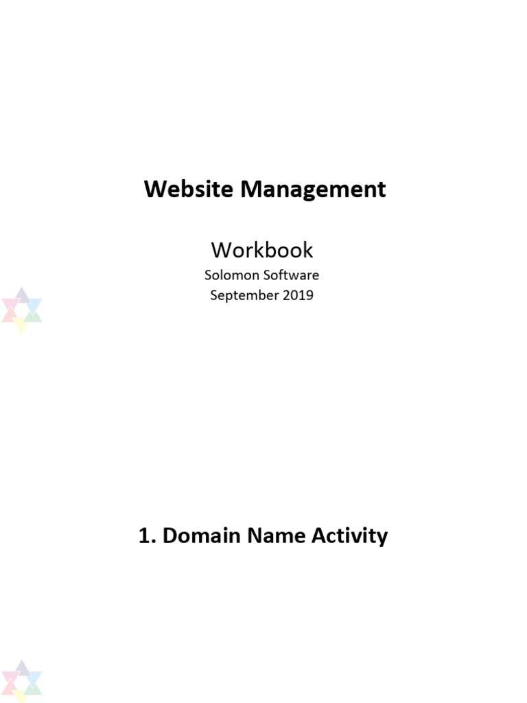 w02 Workbook Website Management | PDF