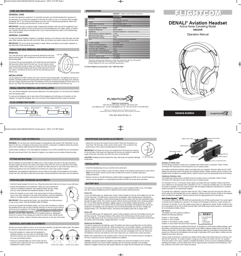 Flightcom Denali D90anr User Manual | PDF