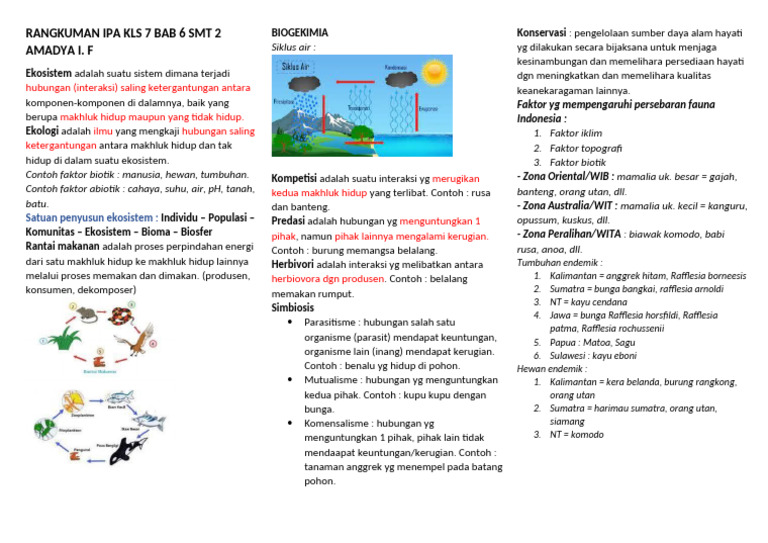 Rangkuman Ipa KLS 7 Bab 6 SMT 2 | PDF