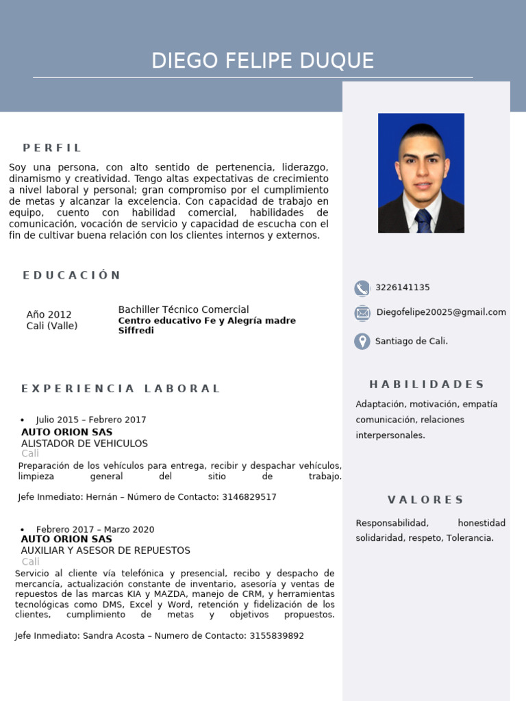 Hoja de Vida 2021 Diego Duque | PDF