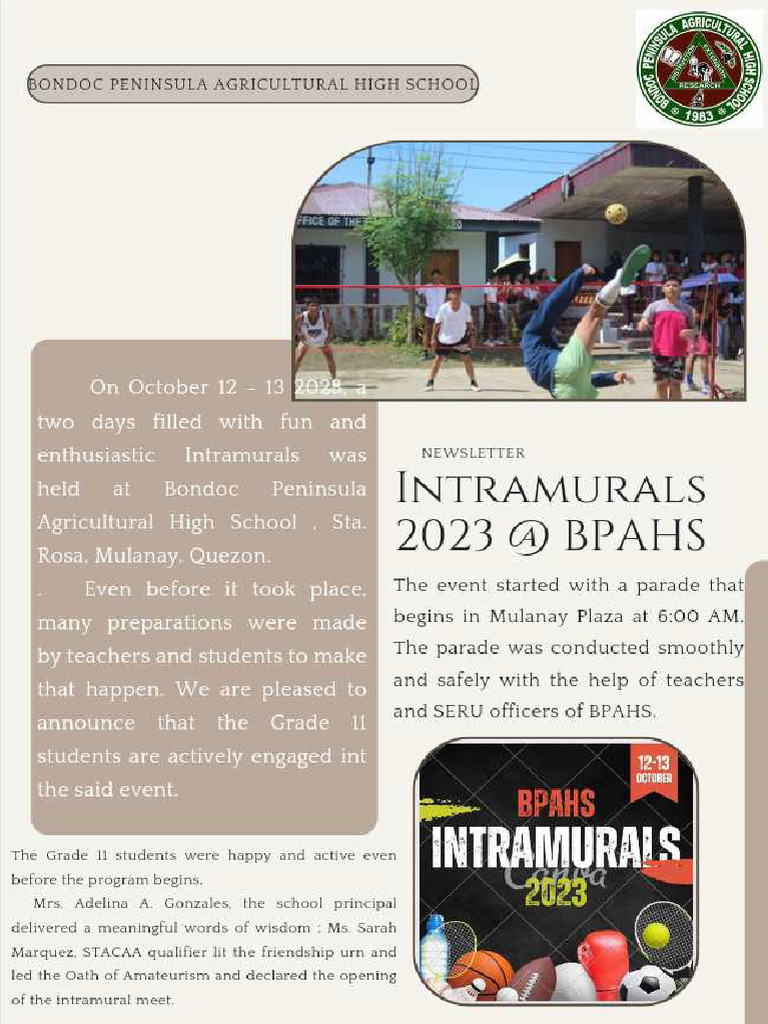 Intrams Letter | PDF