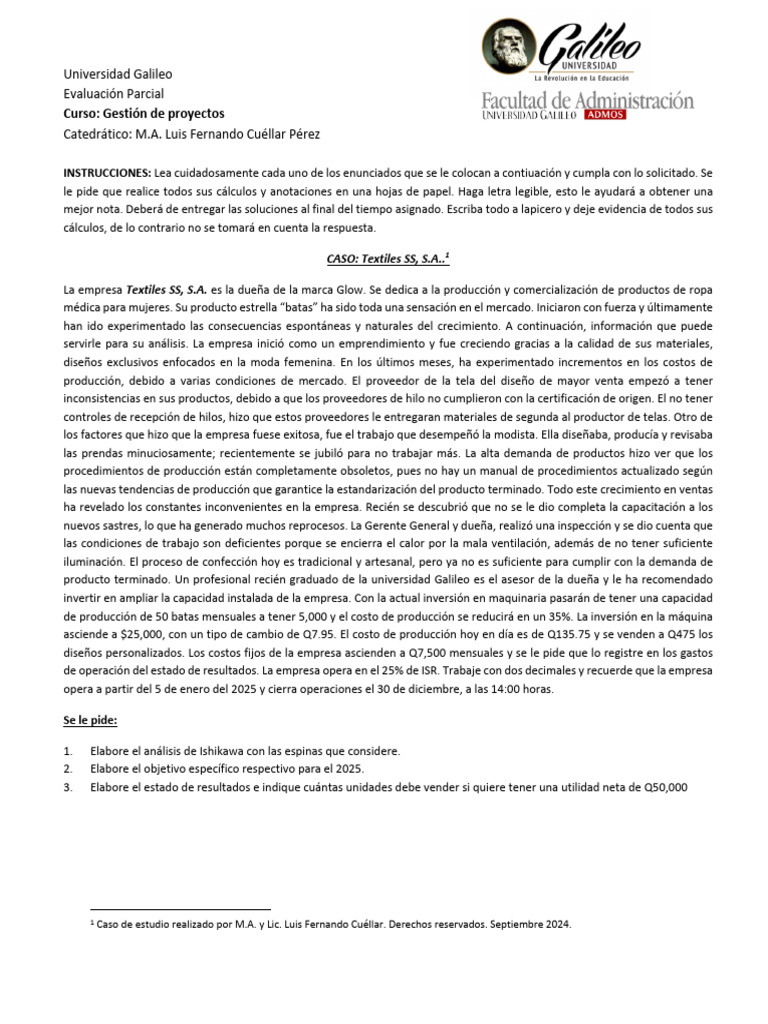 Evaluaci N Parcial 2 GP 2024-1 | PDF