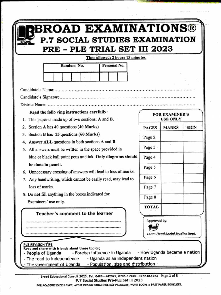 PLE SST SET III | PDF