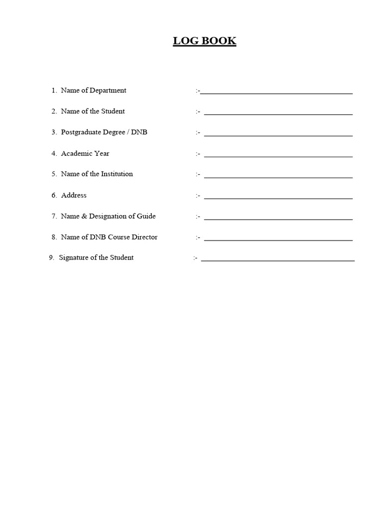 LOG BOOK-1 | PDF