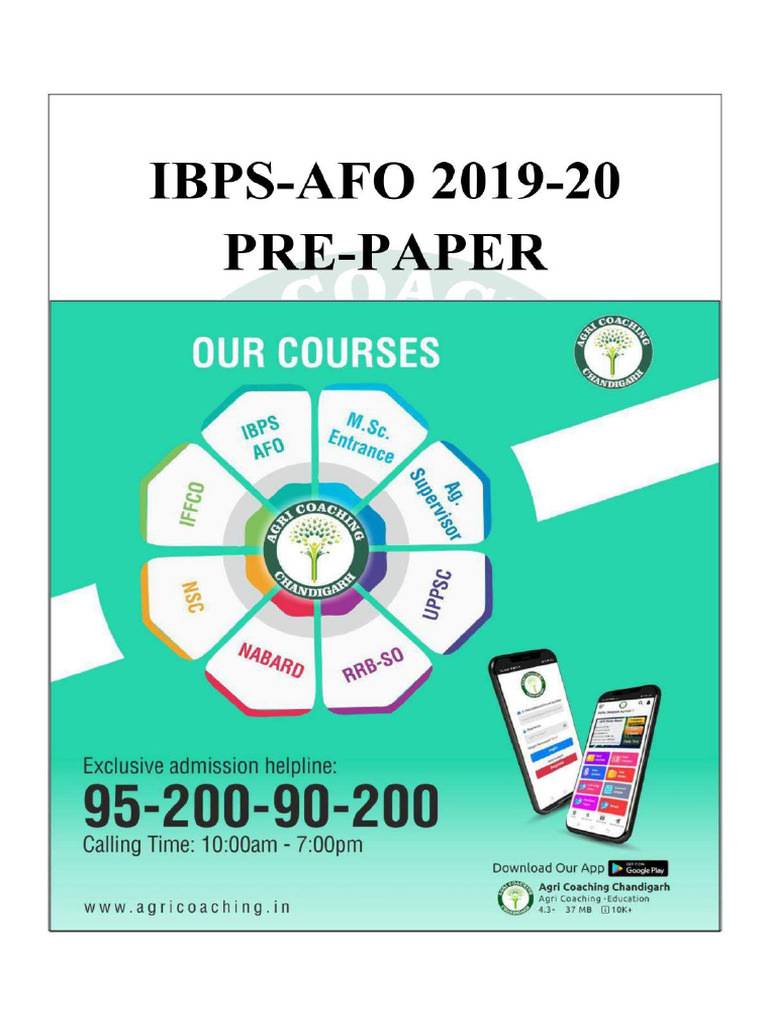 Afo Pre 2019-20 | PDF