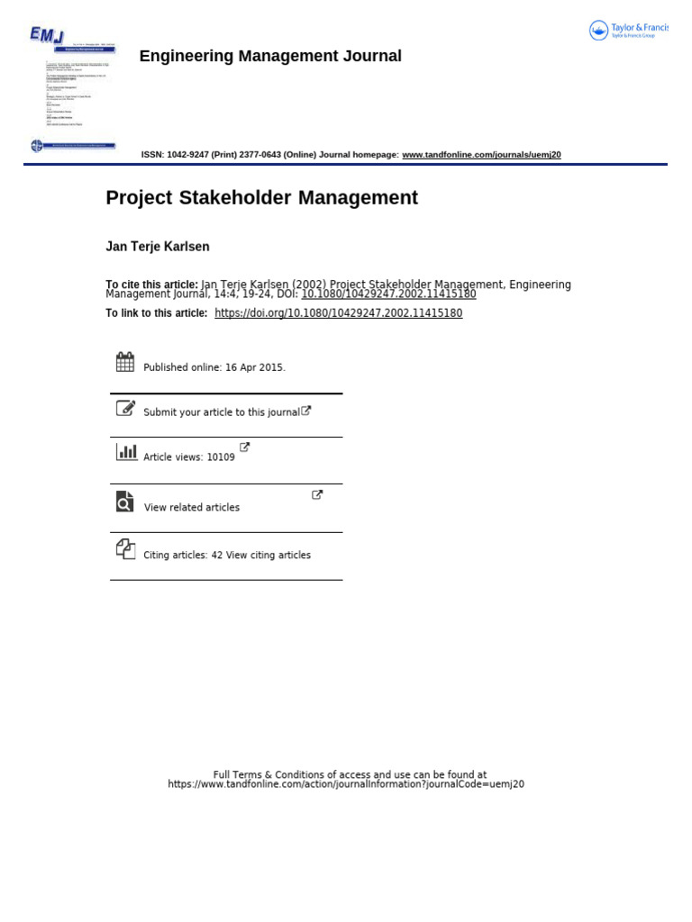 Project Stakeholder Management | PDF | Technology & Engineering