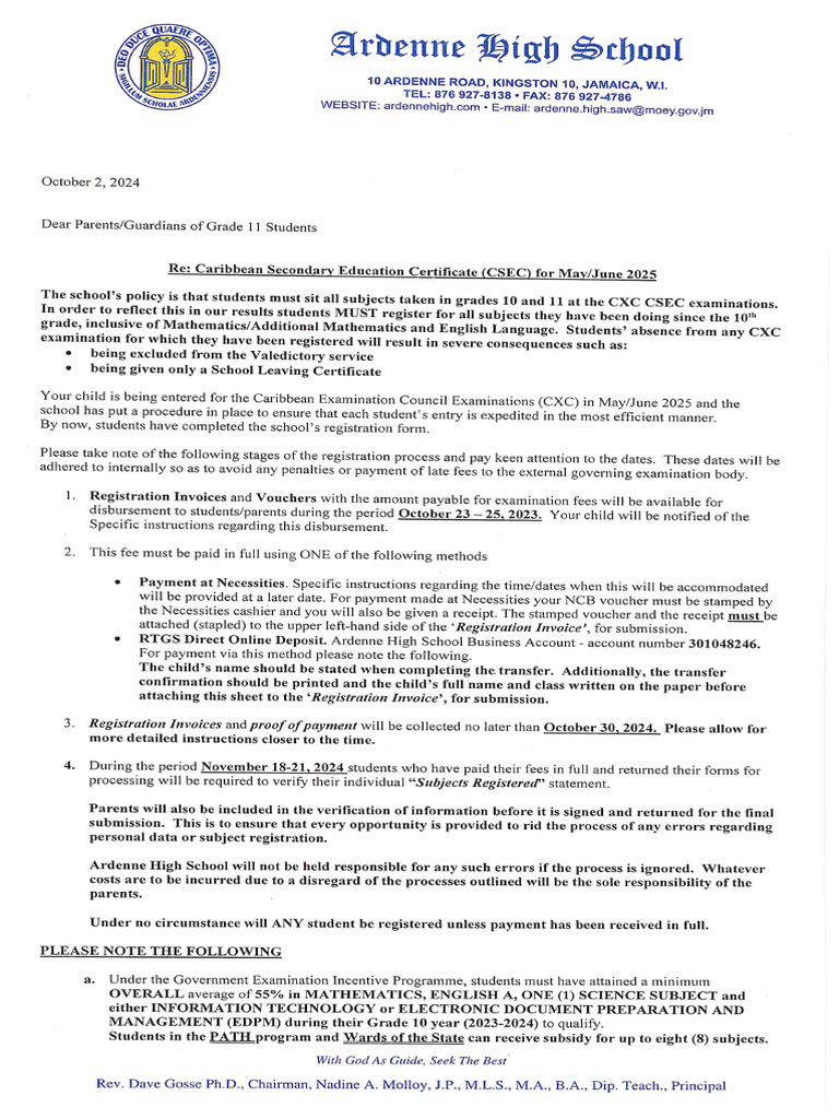 CSEC Letter | PDF