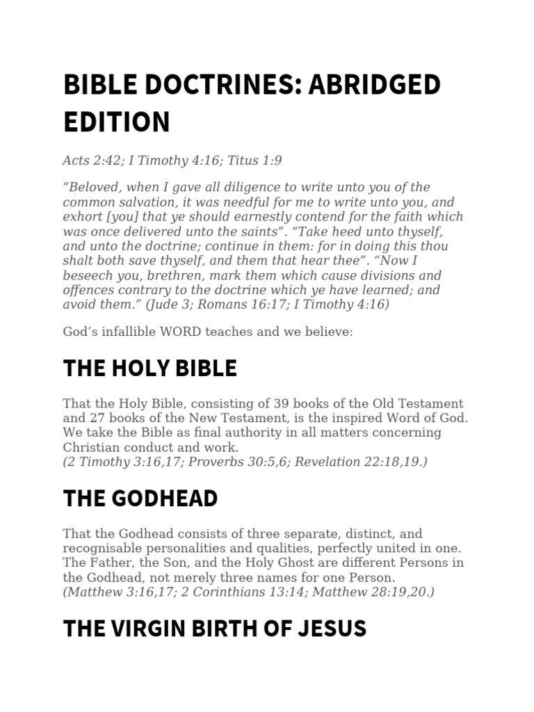 Bible Doctrines | PDF