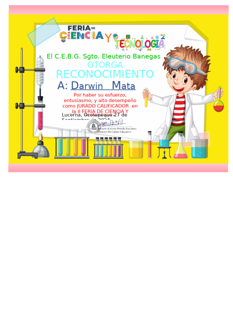 Diploma Feria Ciencia y Tecnologia 2024 | PDF