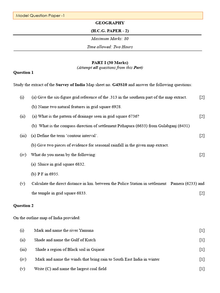 Model Question Paper 1 | PDF