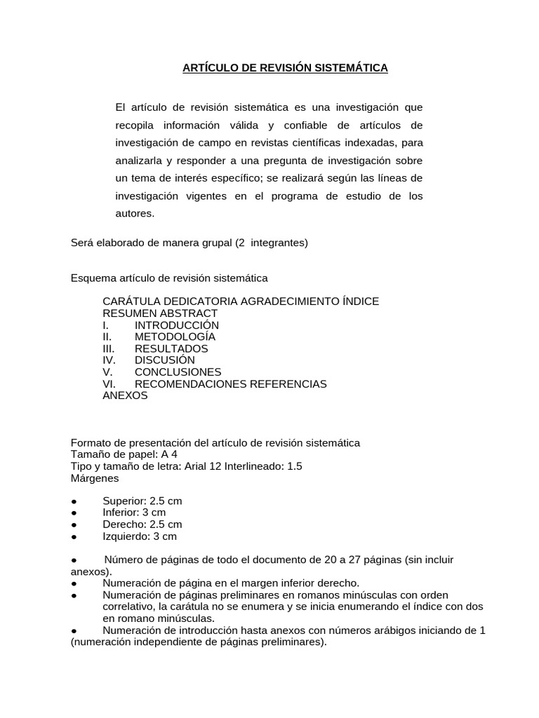 Guía para Artículo de Revisión Sistemática | PDF | Teoría