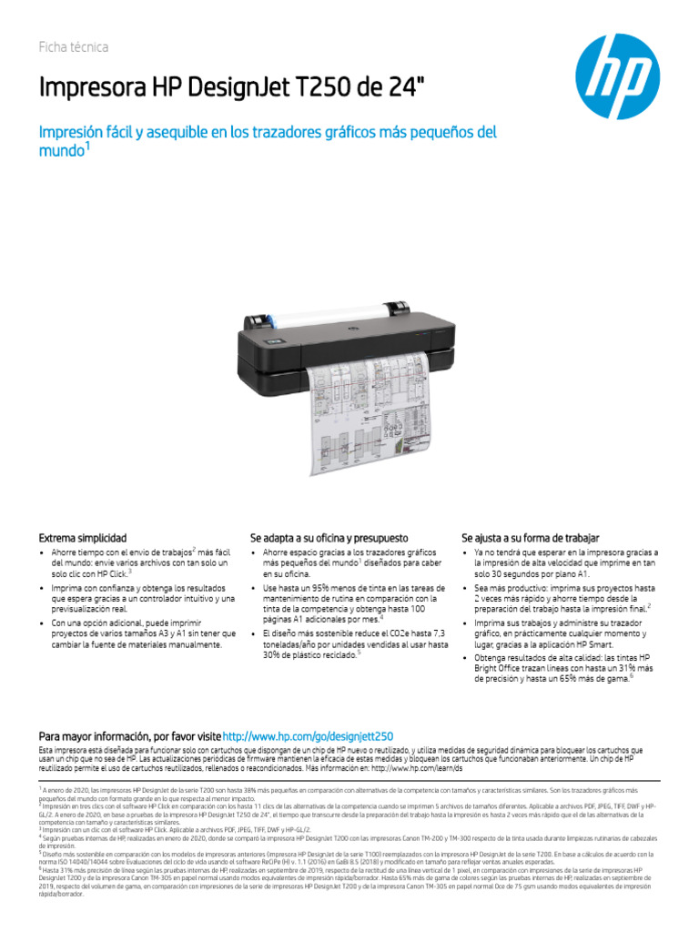 HP DesignJet T250 de 24 | PDF