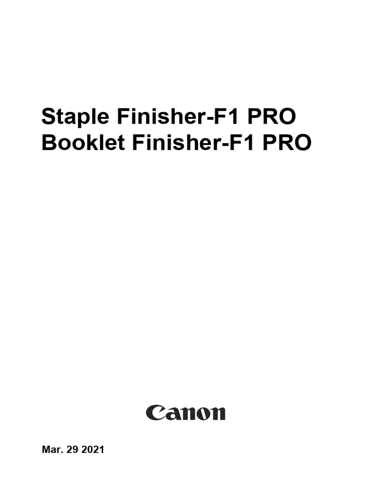 Booklet Finisher F1 | PDF