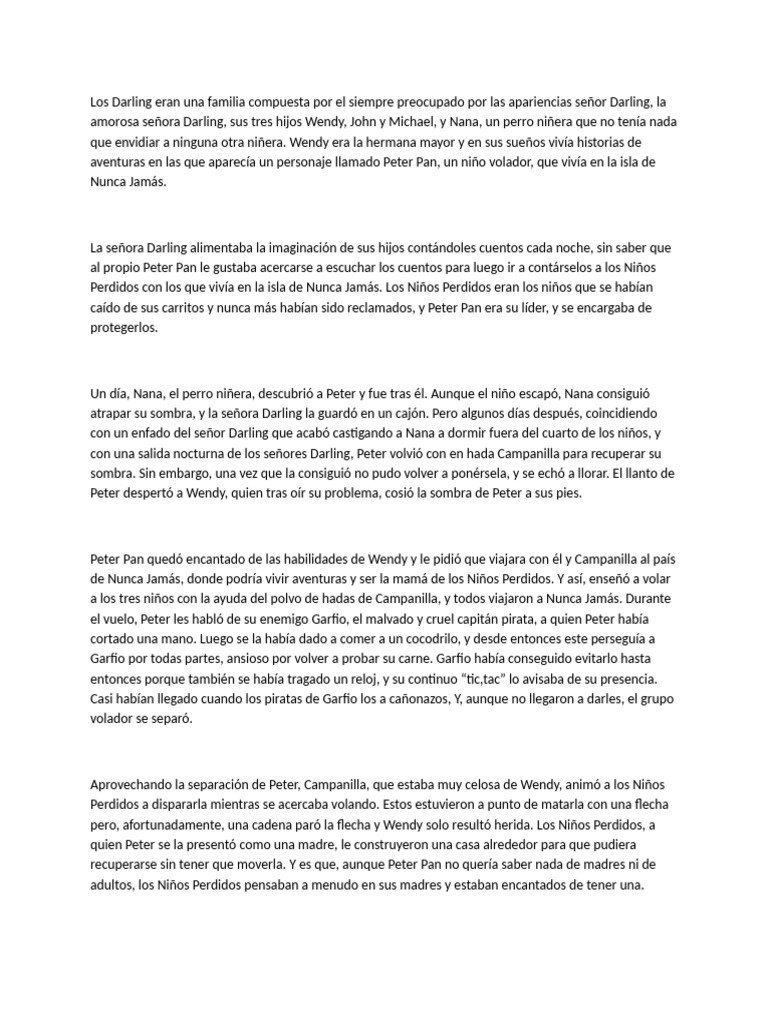 Resumen Niños Peter Pan | PDF