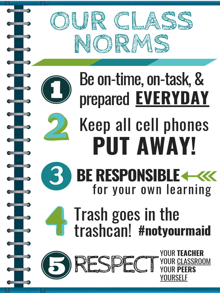 Classroom Norms And Expectations Examples