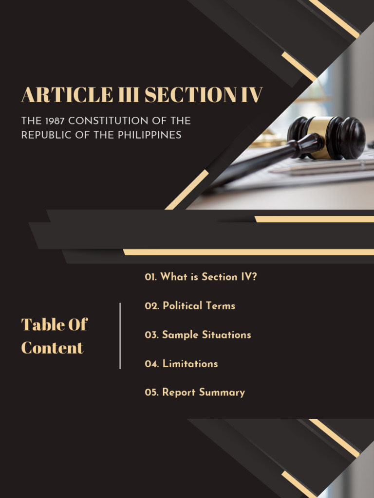 ARTICLE III Section IV | PDF
