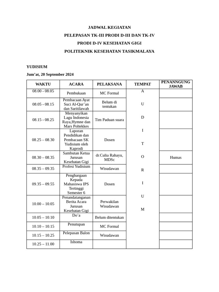 Susunan Acara Farewell Party 2024 | PDF