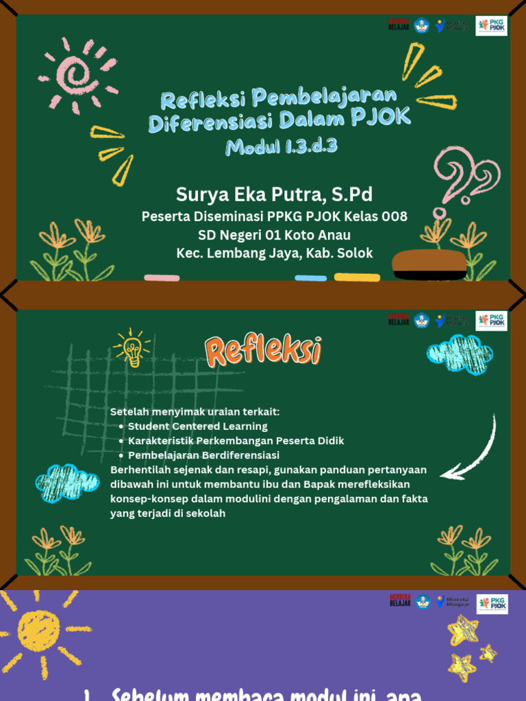 Refleksi Modul 1.3.d PPKG PJOK | PDF