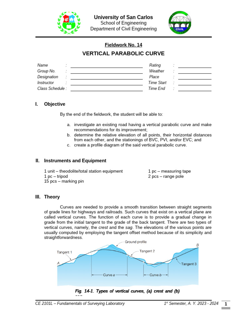 FW 14 - Vertical Parabolic Curve | PDF