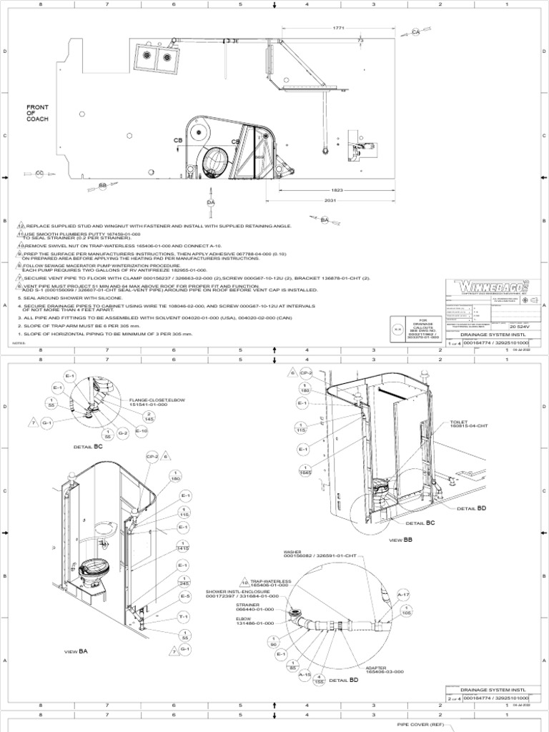 Front OF Coach: Drainage System Instl | PDF