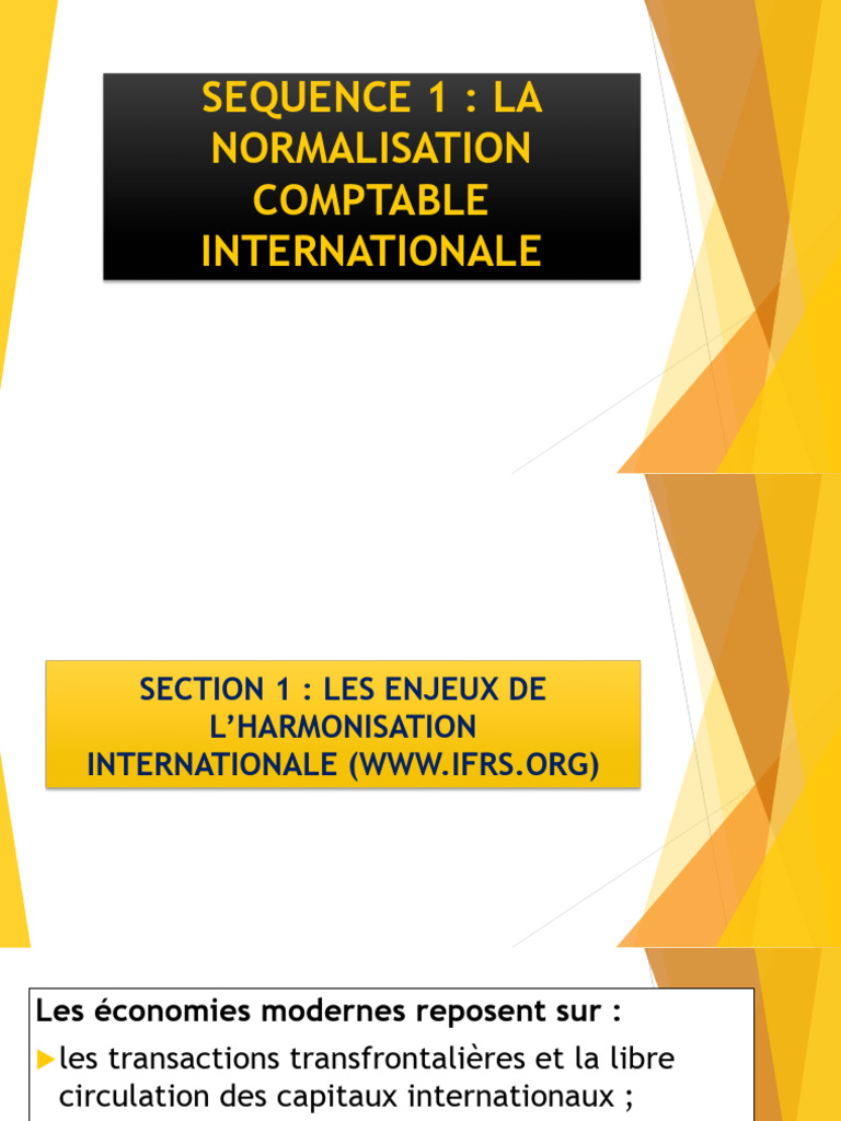 SЕQUЕNCЕ 1: LA NORMALISATION COMPTABLЕ INTЕRNATIONAL Е | PDF