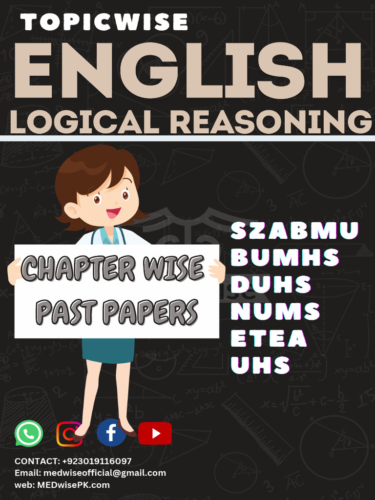 English & Logical Reasoning Mdcat Past Papers Booklet@Medwisepk | PDF