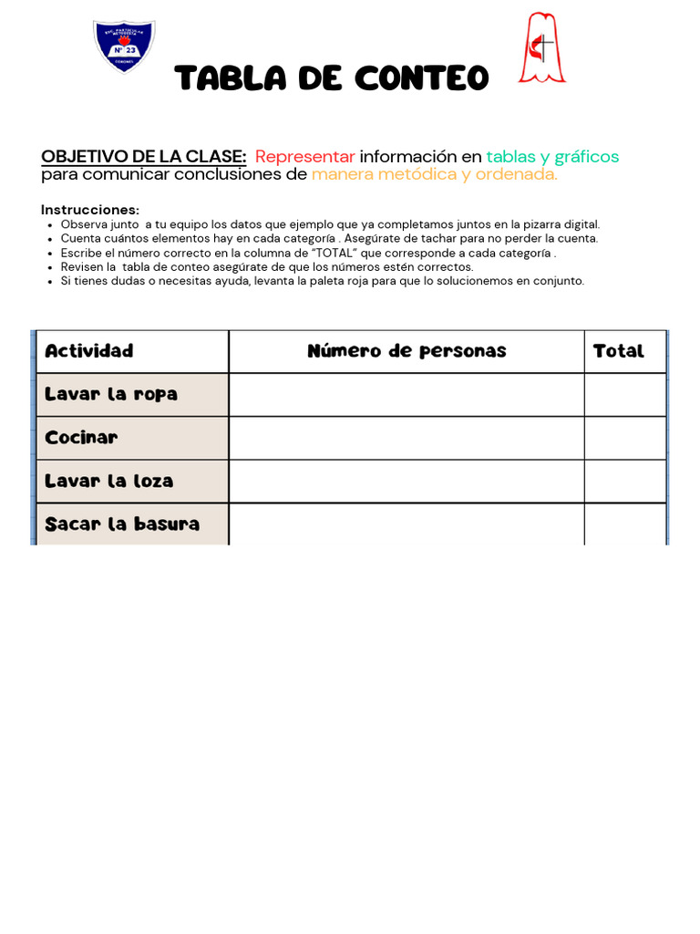 TABLA DE CONTEO | PDF