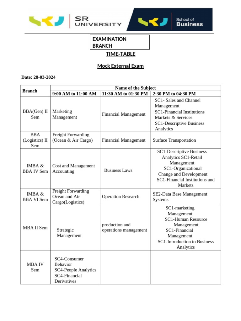Mock External Exam | PDF