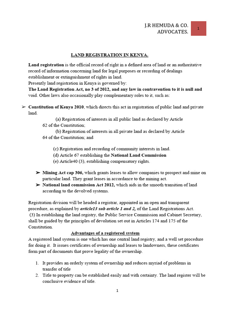 Land Registration Process in Kenya | PDF | Deed | Common Law