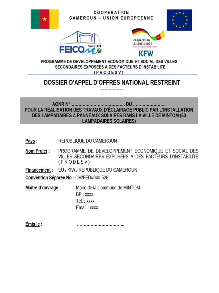 Dao Mintom Projet Type Eclairage Solaire | PDF